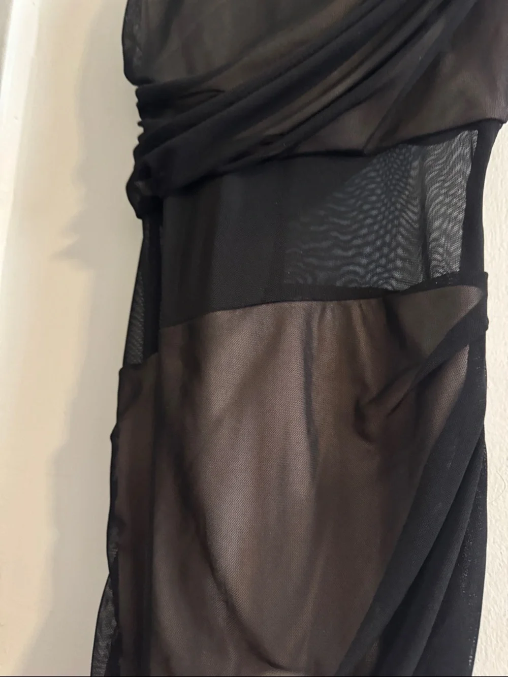 Zara | Dresses | Zara Black Sheer Draped Midi Dress | Poshmark